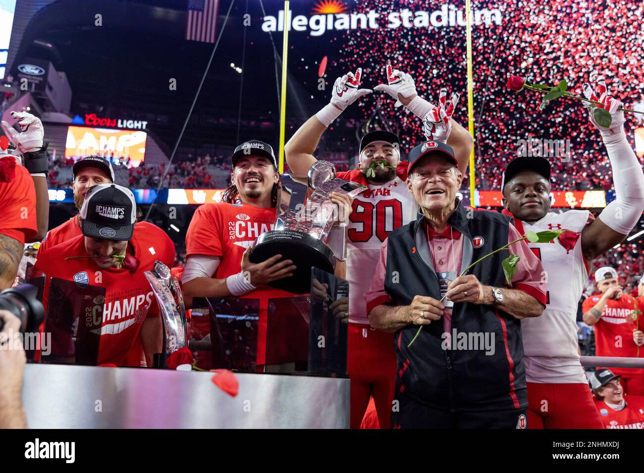 Utah quarterback Cameron Rising (7) and defensive tackle Devin Kaufusi ...