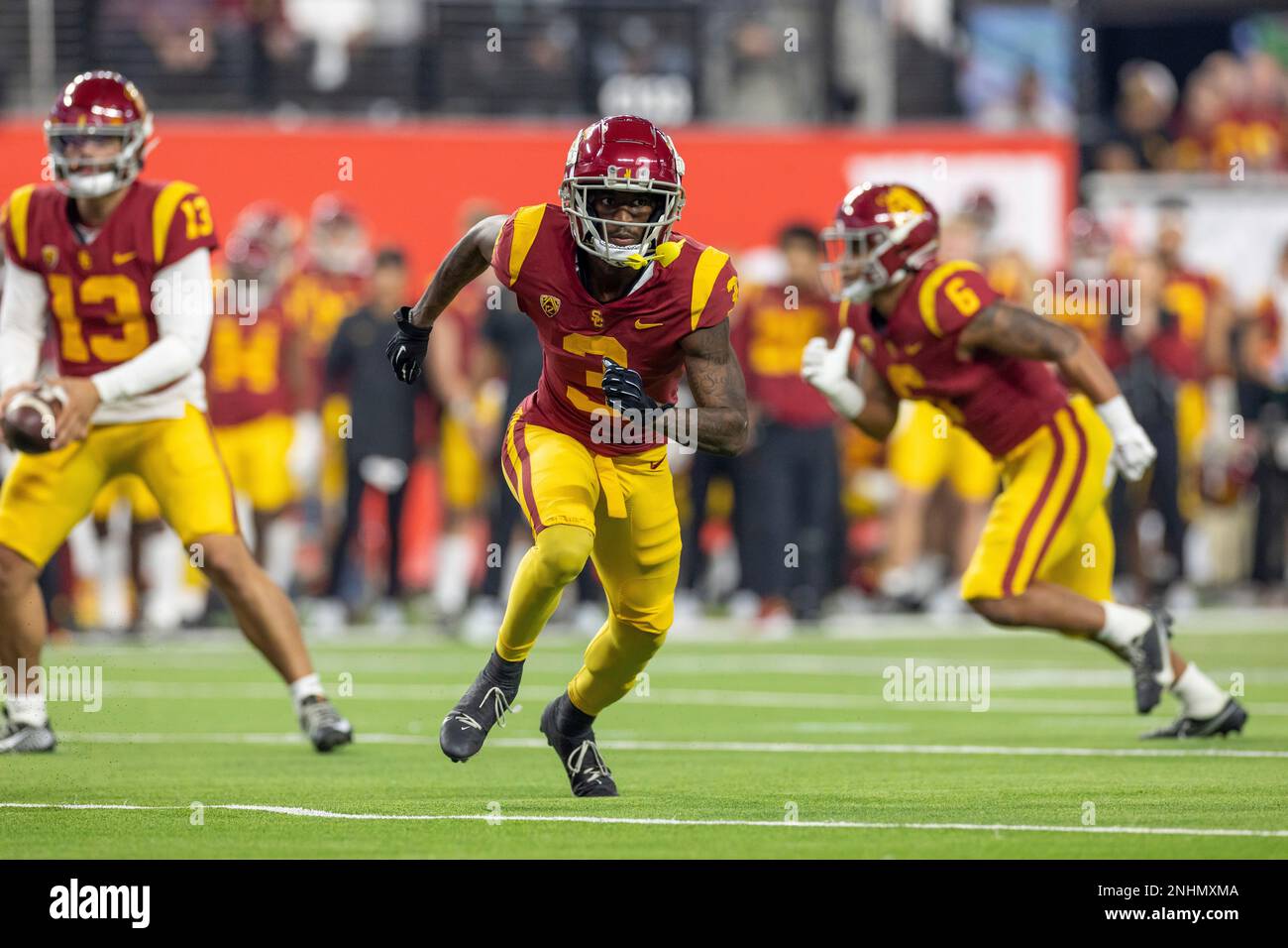 USC wide receiver Jordan Addison (3) against Utah in the Pac 12 Championship college football ...