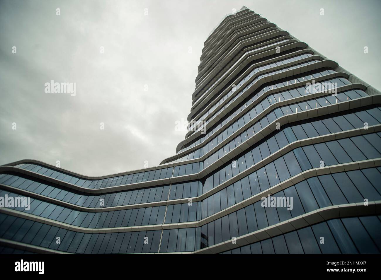 An external view of the new headquarters of the Hungarian Oil and Gas ...