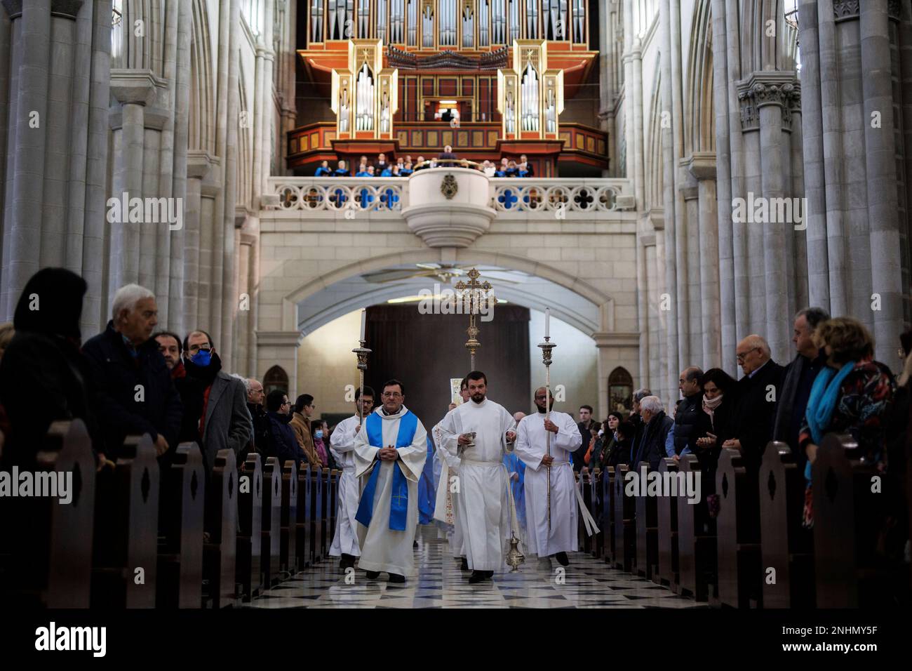 Parishioners and priests at a solemn Mass in honor of the Immaculate ...