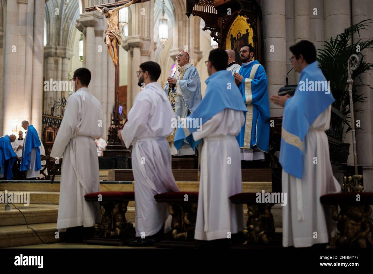 The Cardinal Archbishop of Madrid, Carlos Osoro, presides a solemn Mass ...