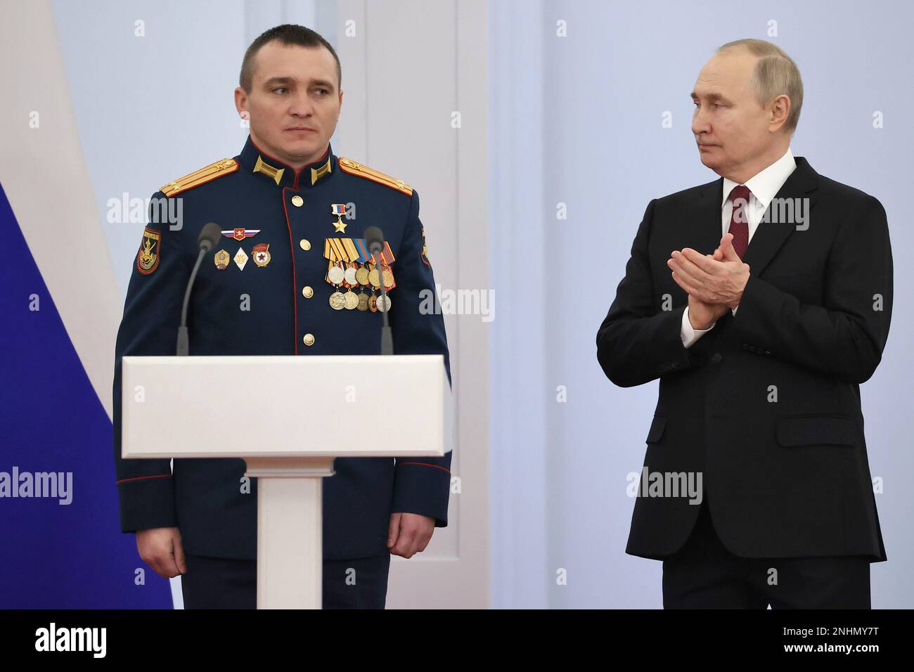 Russian President Vladimir Putin and Lieutenant Colonel Alexander ...