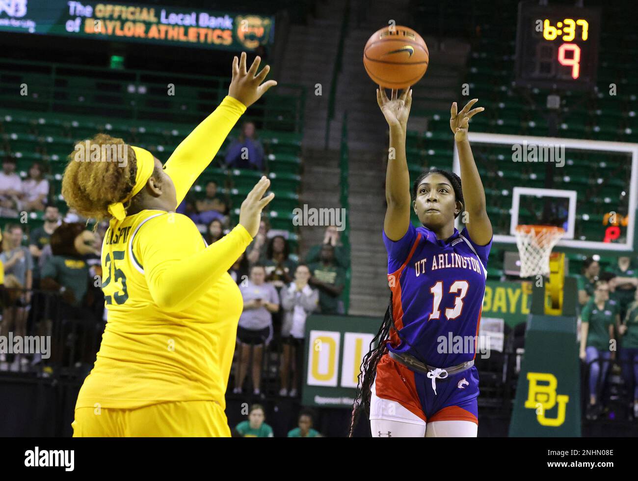 Texas-Arlington forward Jordyn Turner scores over Baylor forward Kendra ...