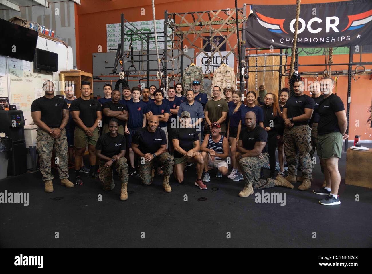 U.S. Marines with Recruiting Station Jacksonville pose for a photo with ...