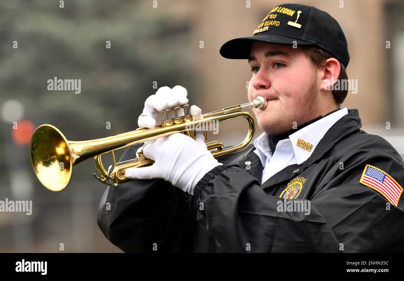 Matt Summers plays his trumpet on Wednesday afternoon, Dec. 7, 2022 ...