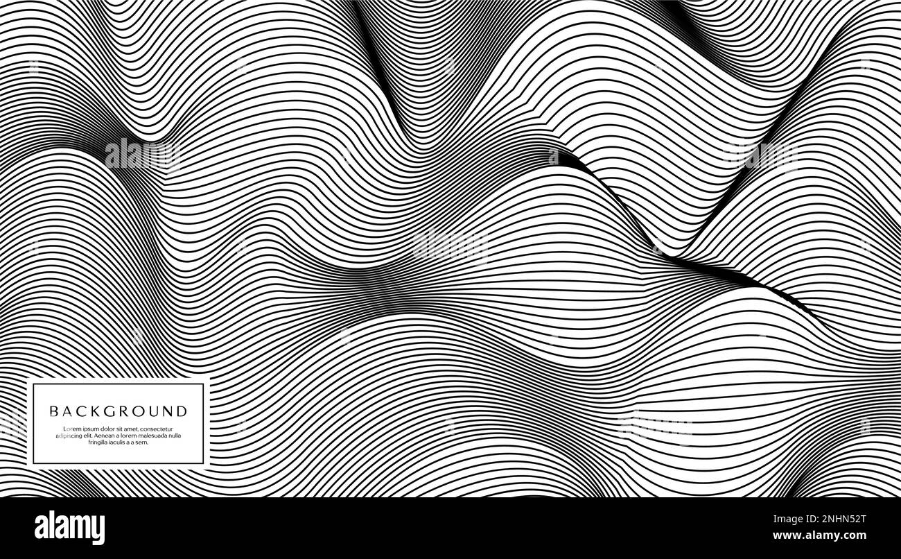 Modern abstract wavy line background design. Monochrome blend wave ... Modern abstract wavy line background design. Monochrome blend wave ...
