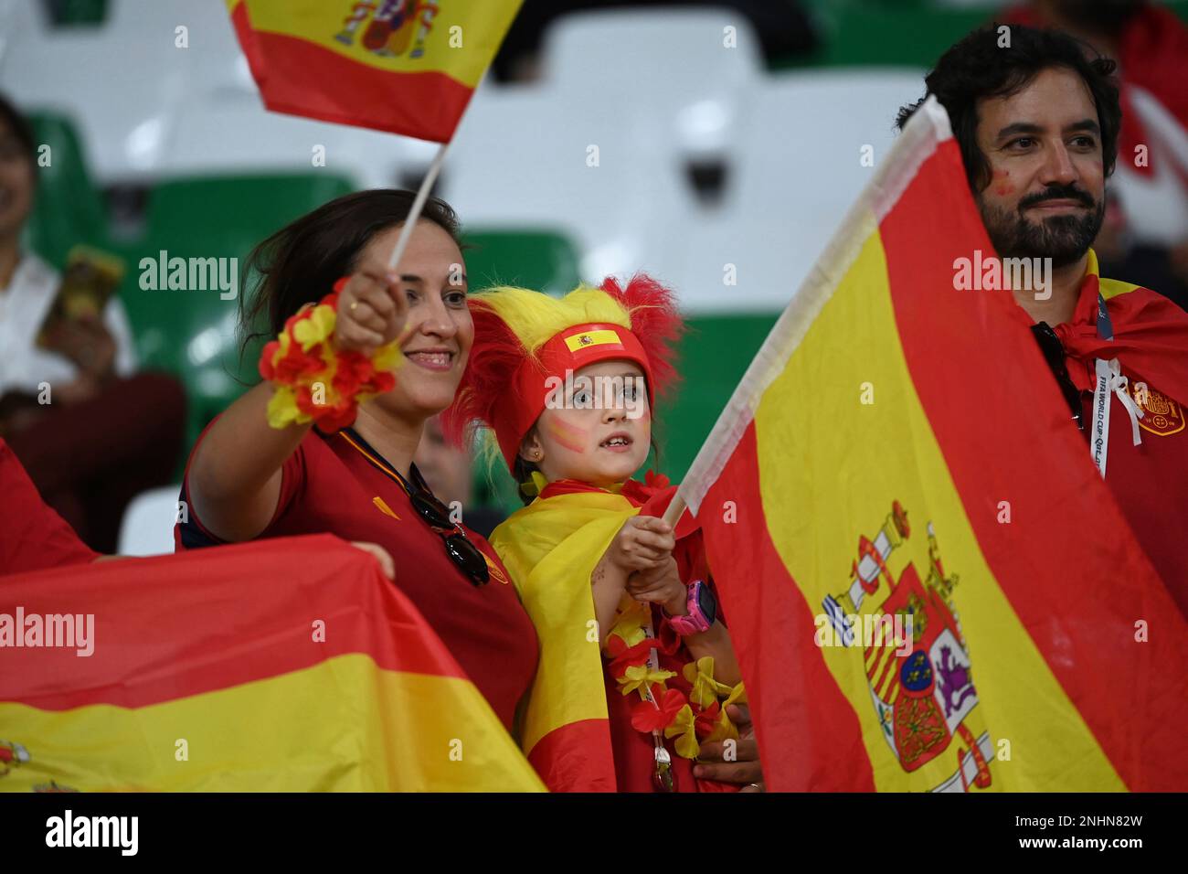 Spain's fans cheer for their team during the first half of the World ...