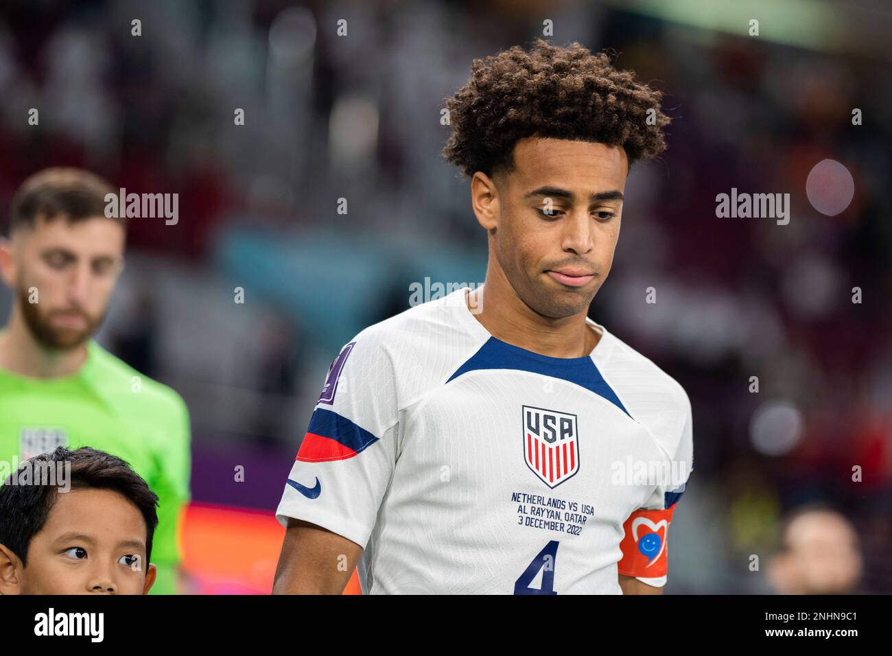 DOHA, - DECEMBER 03: USA midfielder Tyler Adams walks out the tunnel at ...
