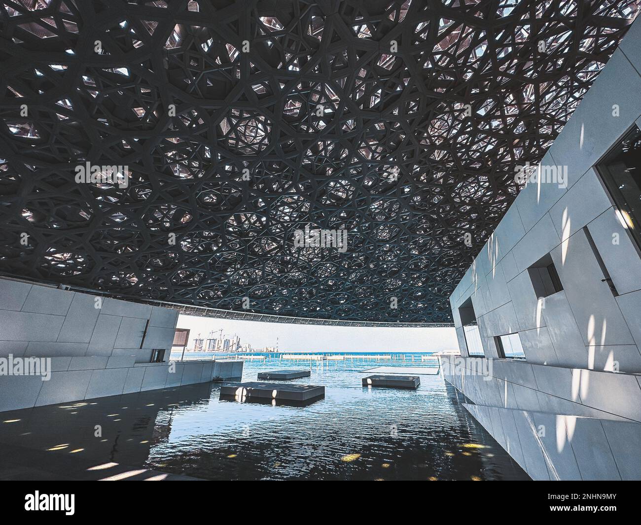 Interior of the Louvre Museum in Abu Dhabi, United Arab emirates Stock ...