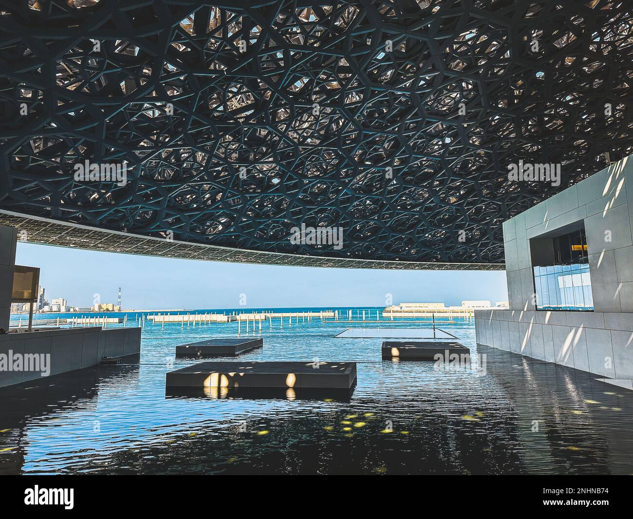 Interior of the Louvre Museum in Abu Dhabi, United Arab emirates Stock ...