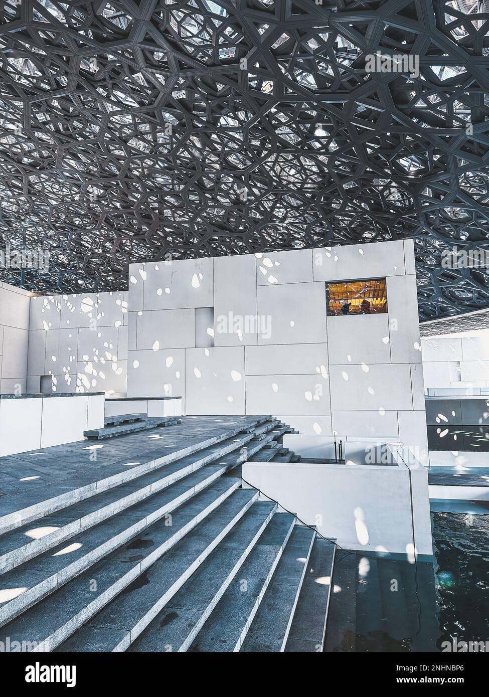 Interior of the Louvre Museum in Abu Dhabi, United Arab emirates Stock ...