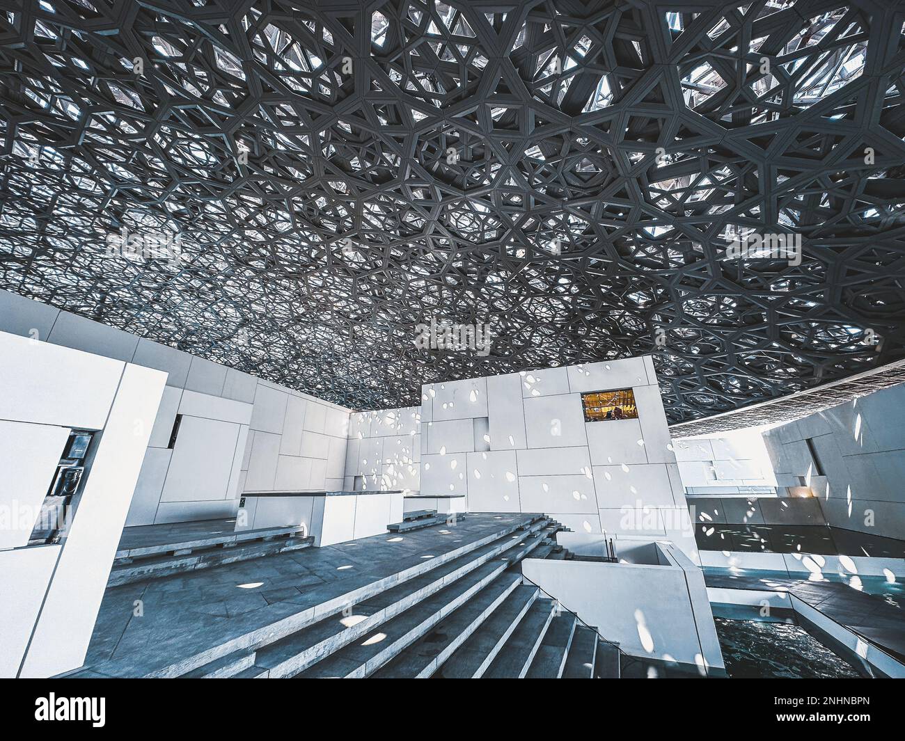 Interior of the Louvre Museum in Abu Dhabi, United Arab emirates Stock ...