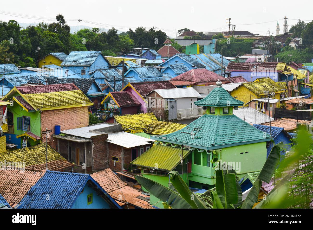 View of Colorful Jodipan village (Kampung Warna Warni Jodipan) in ...