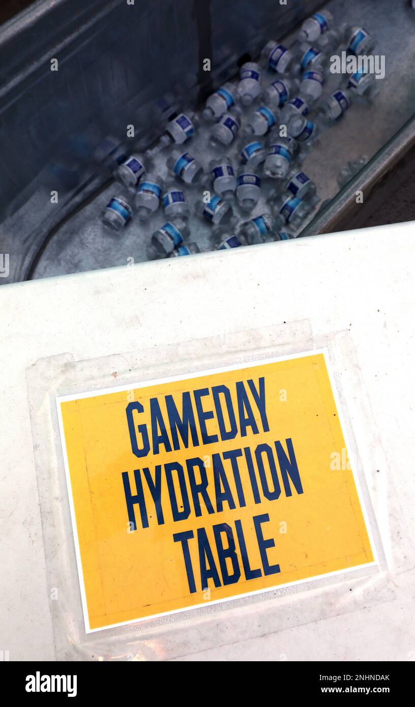 Official gamely hydration table seen on the field at California ...