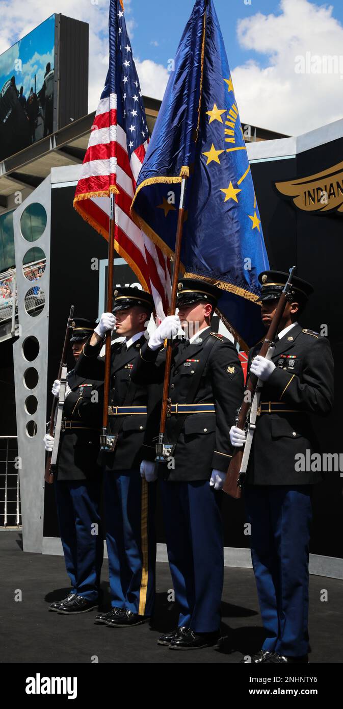 The Indiana National Guard color guard also presented the colors during ...