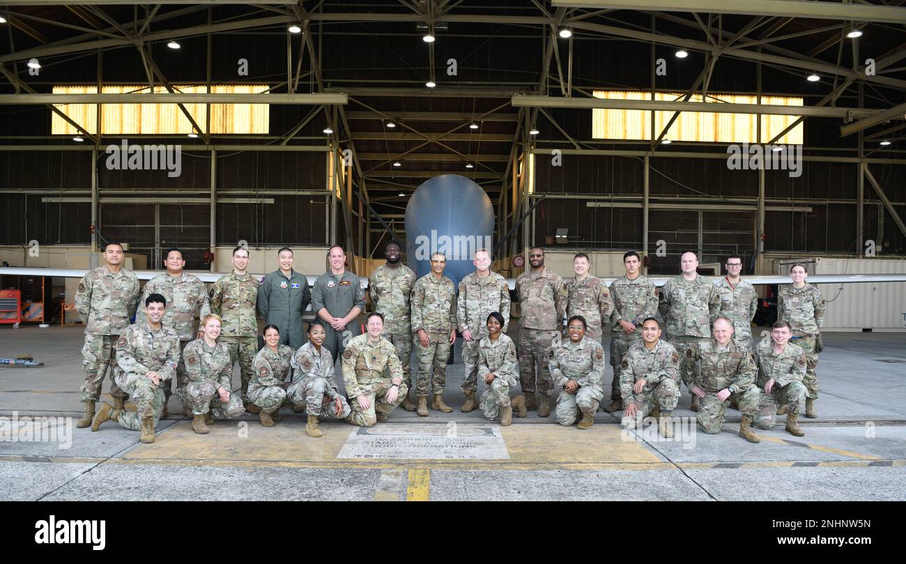 Airmen from the 4th Reconnaissance Squadron pose for a photo with the ...