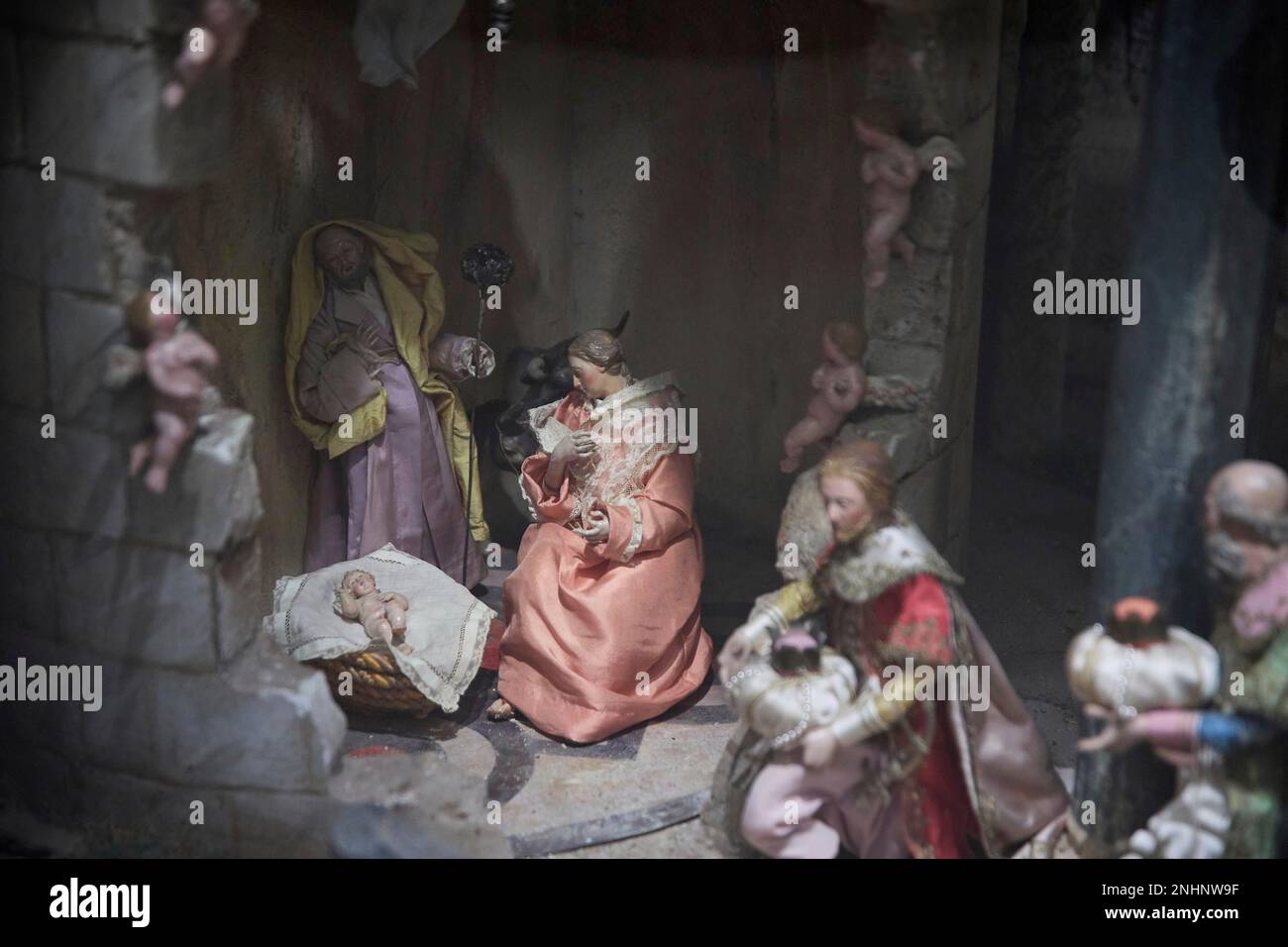 Detail of the figures of the Virgin Mary with the Child Jesus and the ...