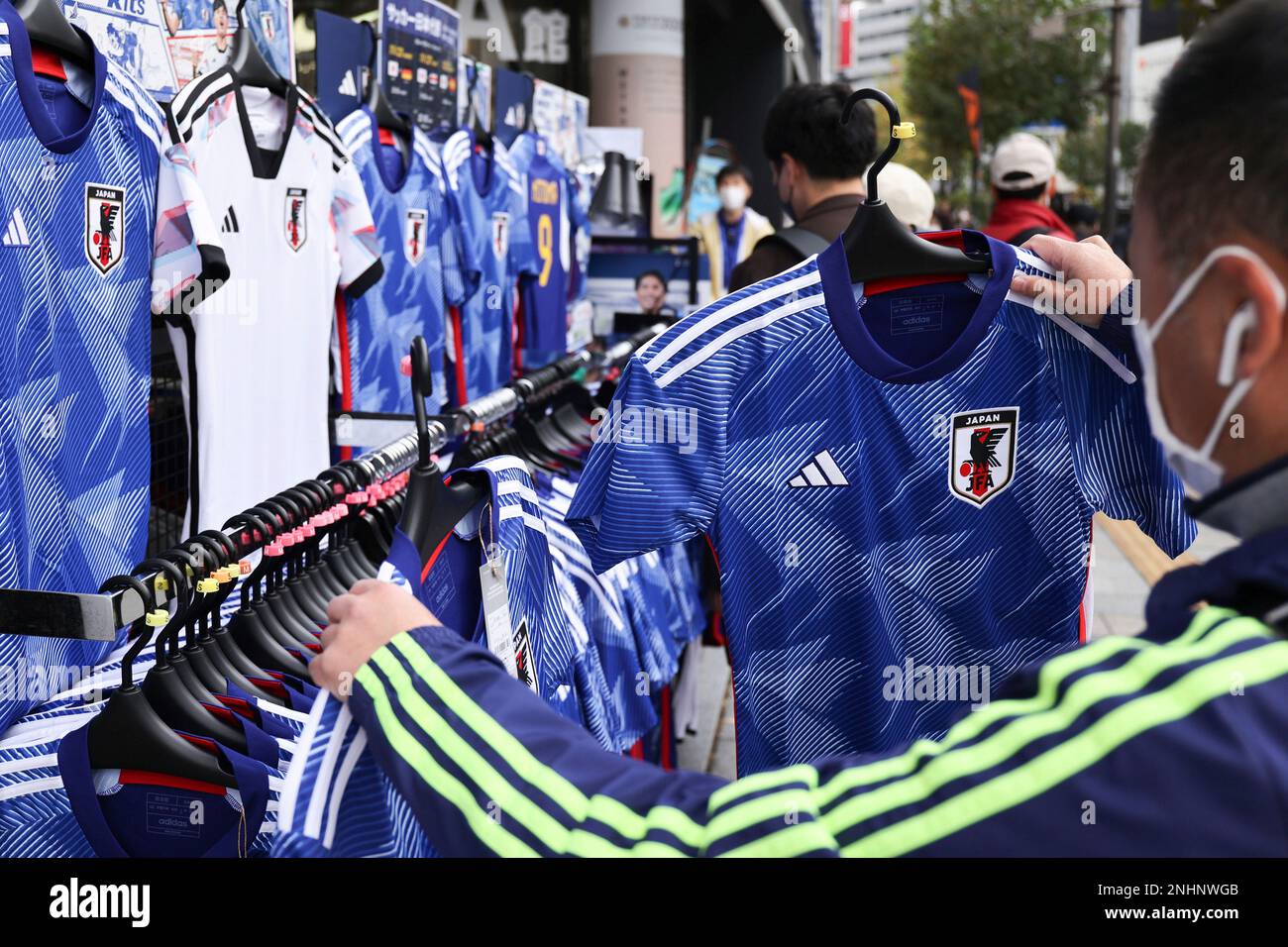 Japan's national team jersey "Samurai Blue" is selling well in Tokyo as ...