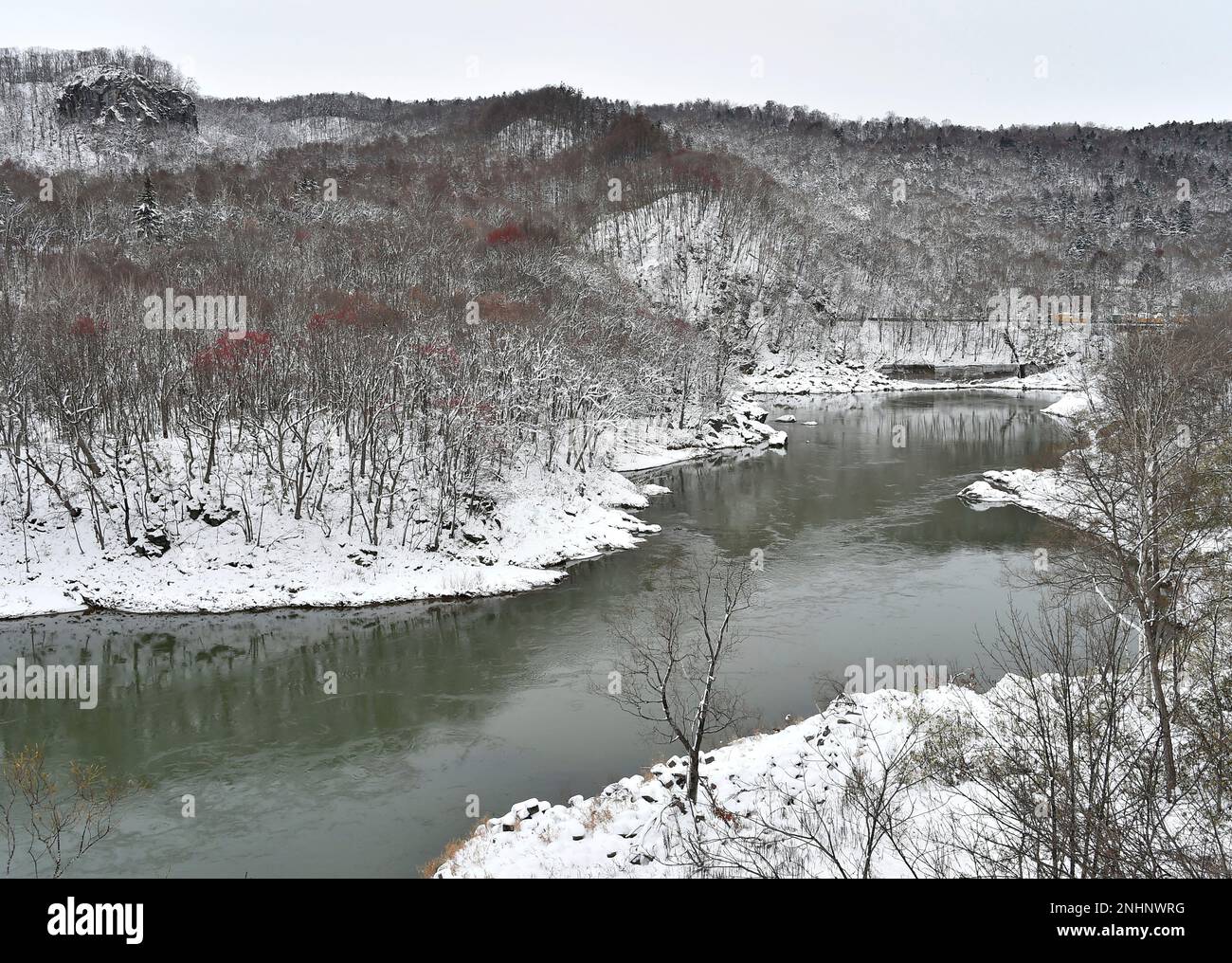 Kamuikotan, a scenic spot including the Ishikari River, is pictured in ...