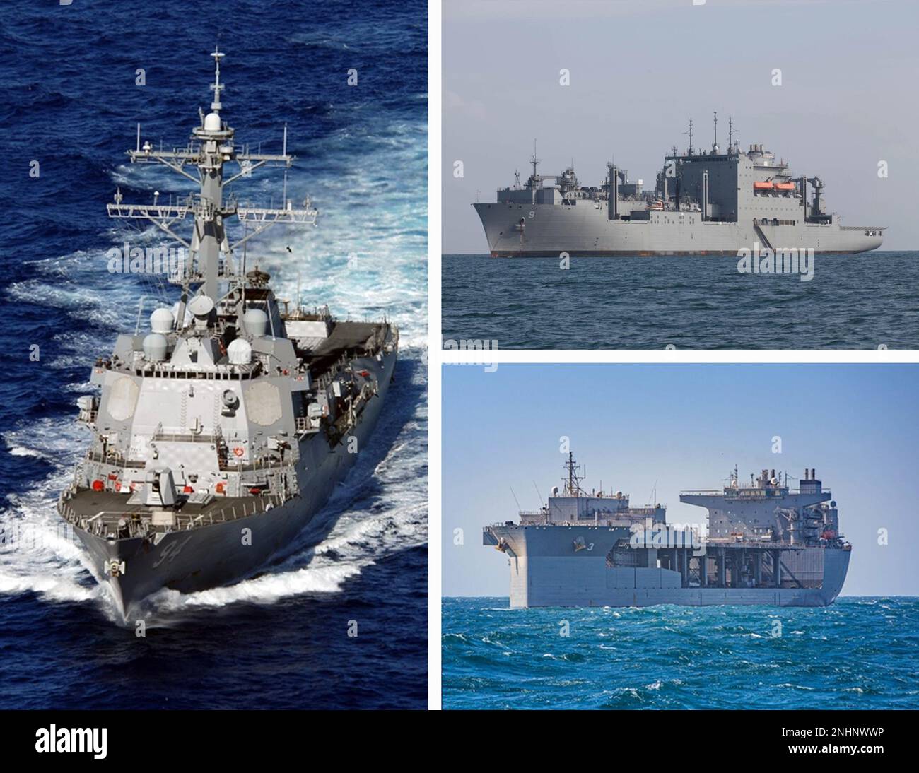 Graphic photo collage of guided-missile destroyer USS Nitze (DDG 94 ...