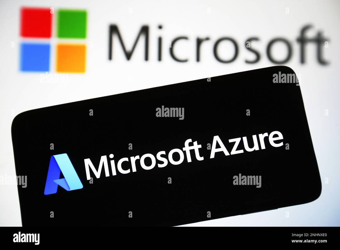 In this photo illustration, a Microsoft Azure logo is seen on a ...