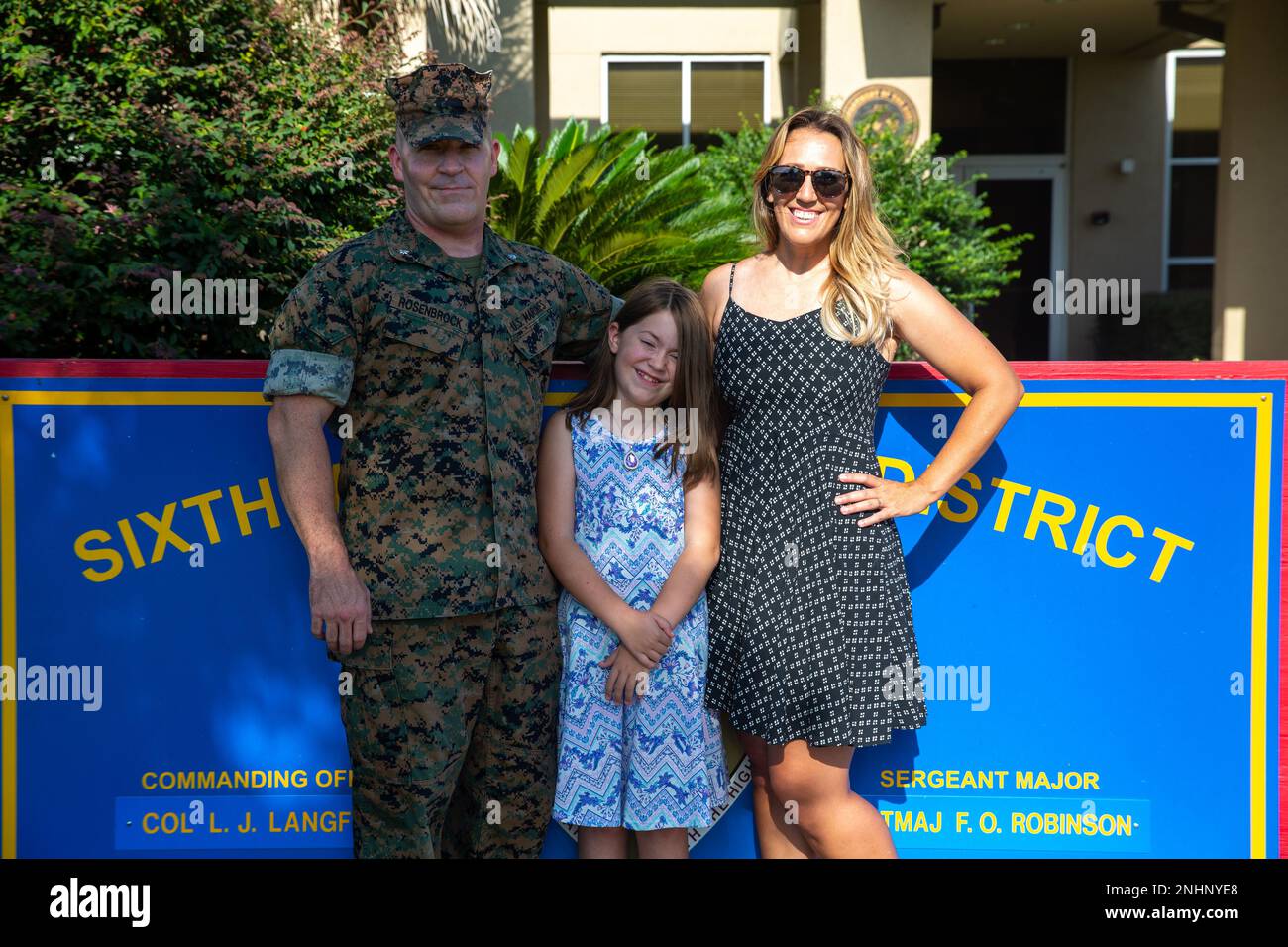 Ashley Rosenbrock, right, and Evelyn Rosenbrock, congratulate Lt. Col ...