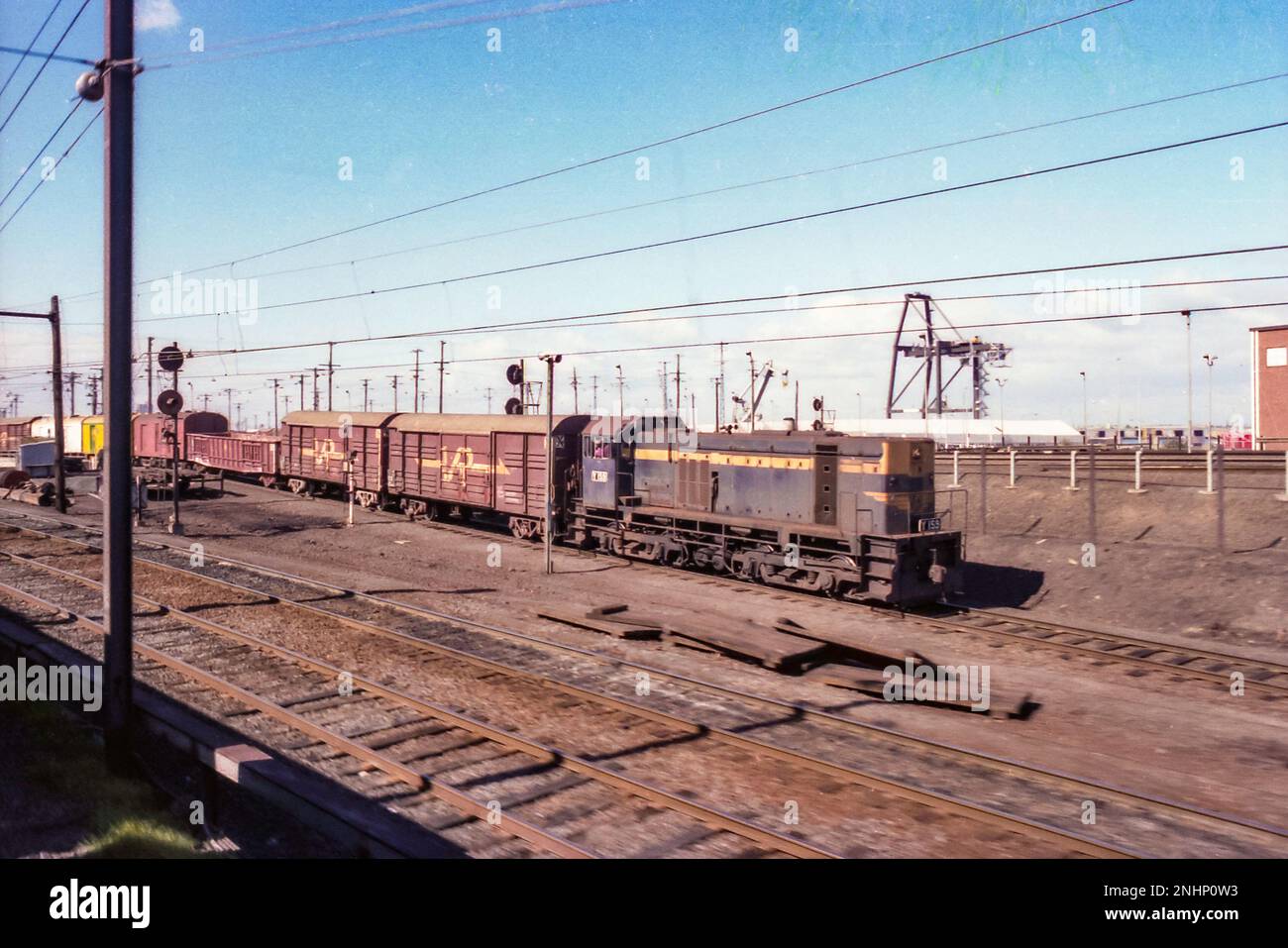 A 1981 image of locomotive Y159, a Clyde/GM built G6B Diesel Electric ...