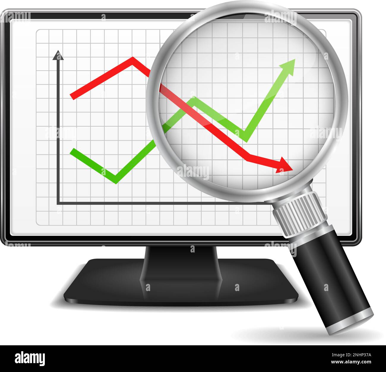 Business chart on the screen of computer monitor, vector eps10 illustration Stock Vector Image ...