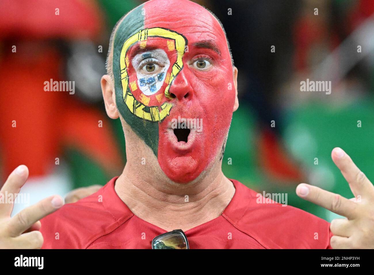 A Portugal's supporter poses during the World Cup Group H match against ...