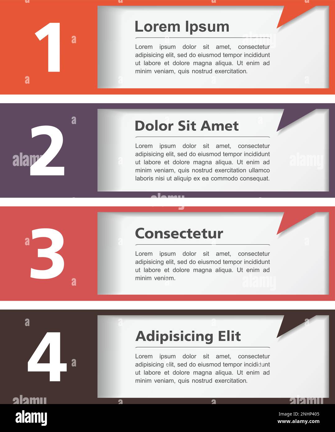 Design template with four elements shaped as speech bubbles, vector ...