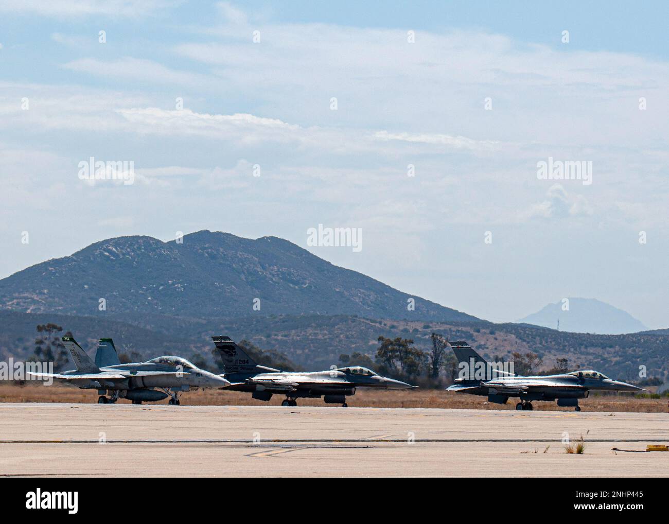 Two U.S. Air Force F-16 Fighting Falcons from the 120th Fighter ...
