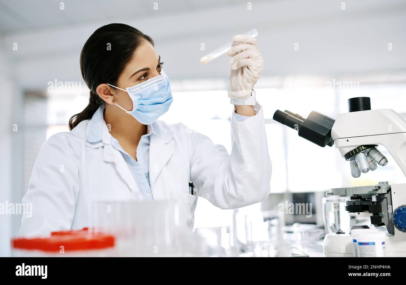 Could this be a new discovery. a young scientist working in a lab Stock ...