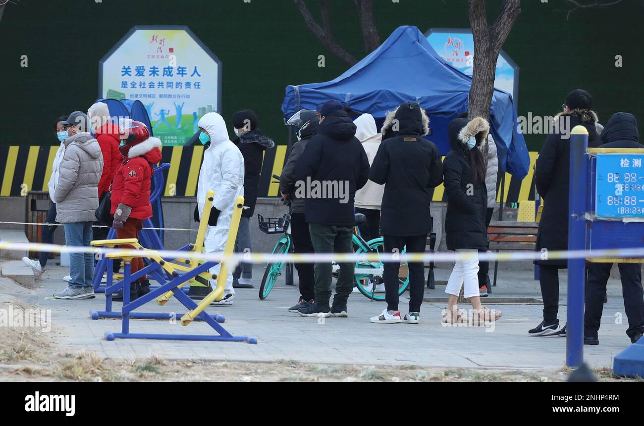 People take PCR tests in Beijing, China on Dec. 2, 2022, amid the Zero ...