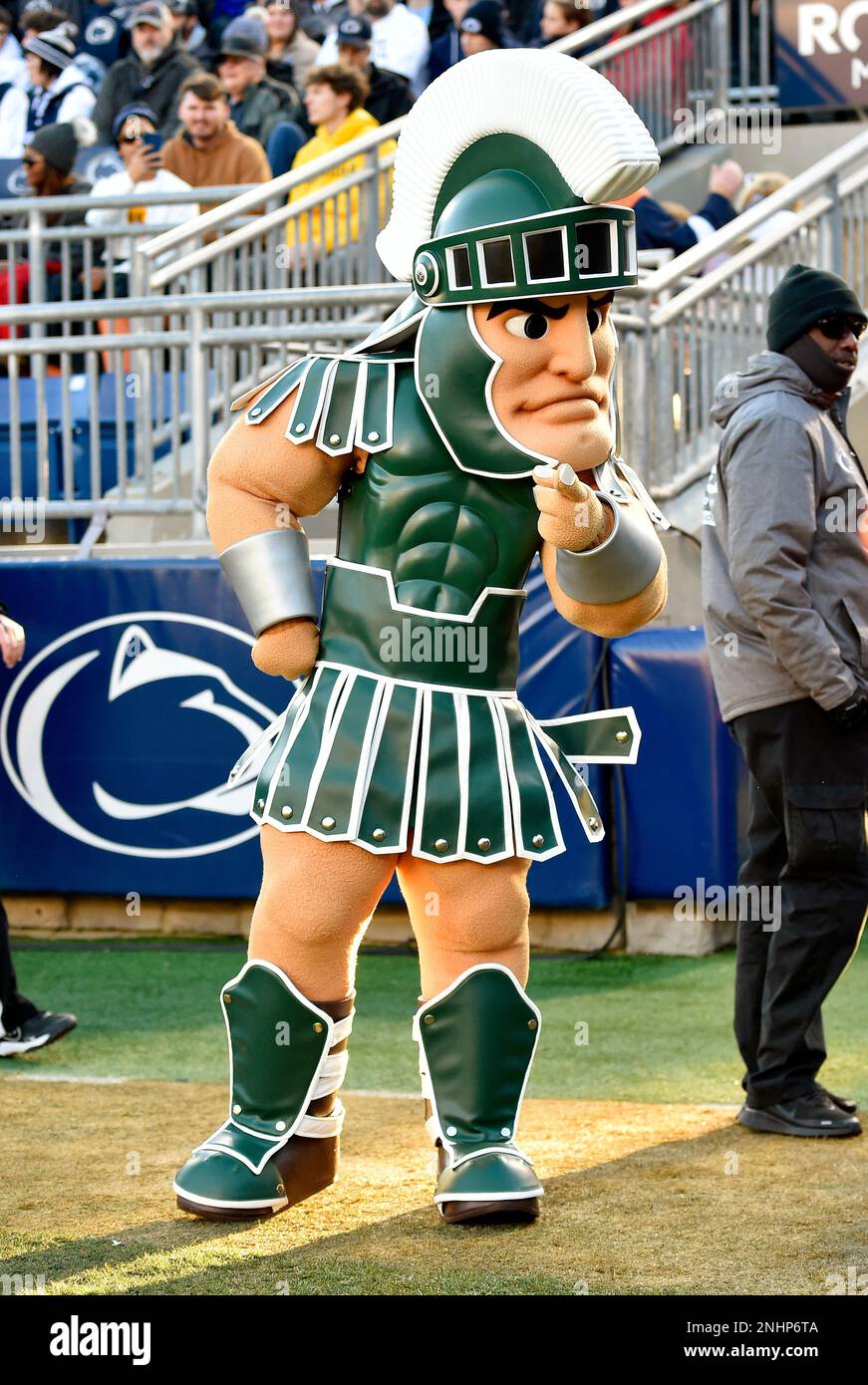 UNIVERSITY PARK, PA - NOVEMBER 26: Michigan State's spartan mascot ...