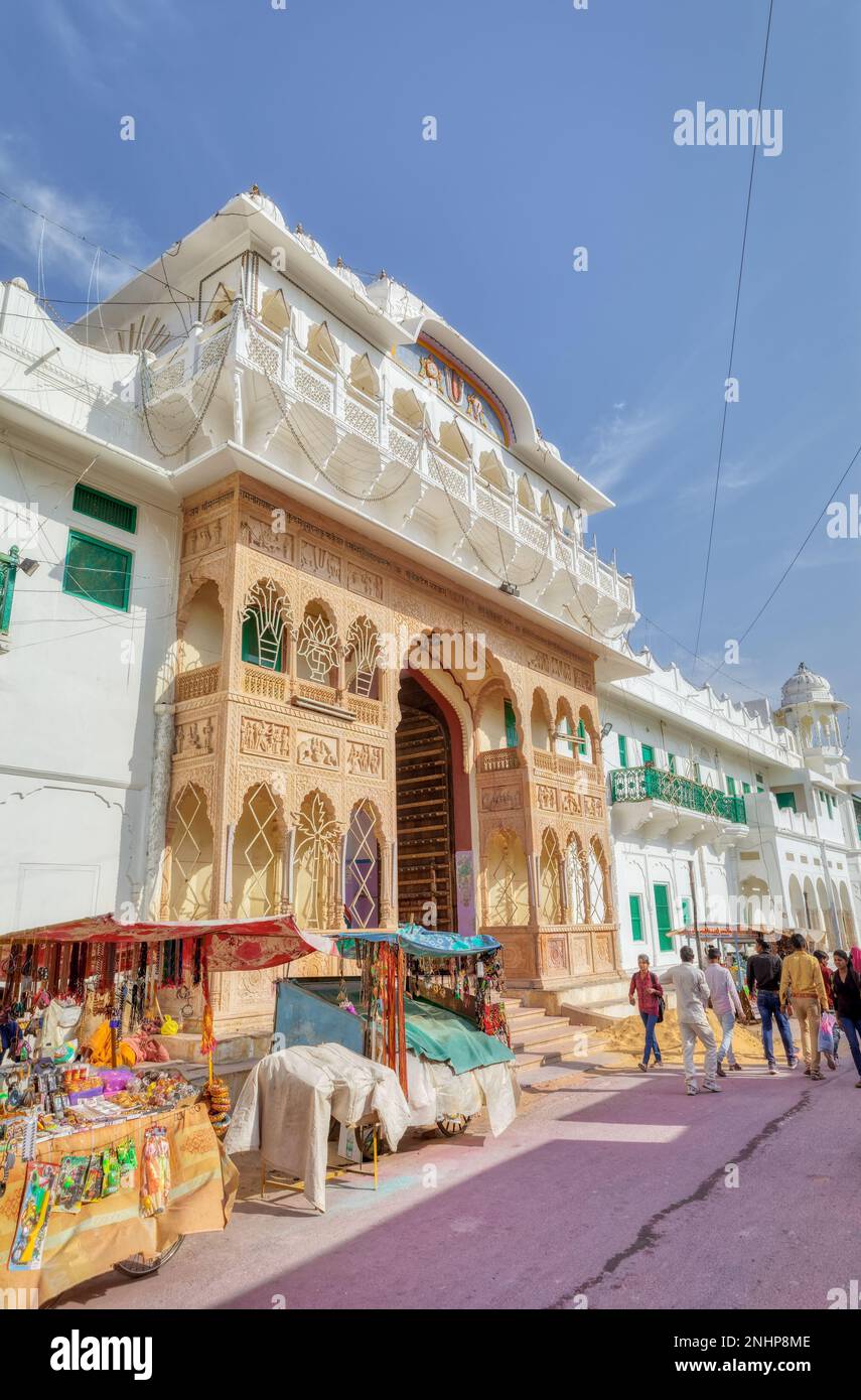 Pushkar temple Shree Rma Vaikunth Mandir entrance in Rajasthan India ...