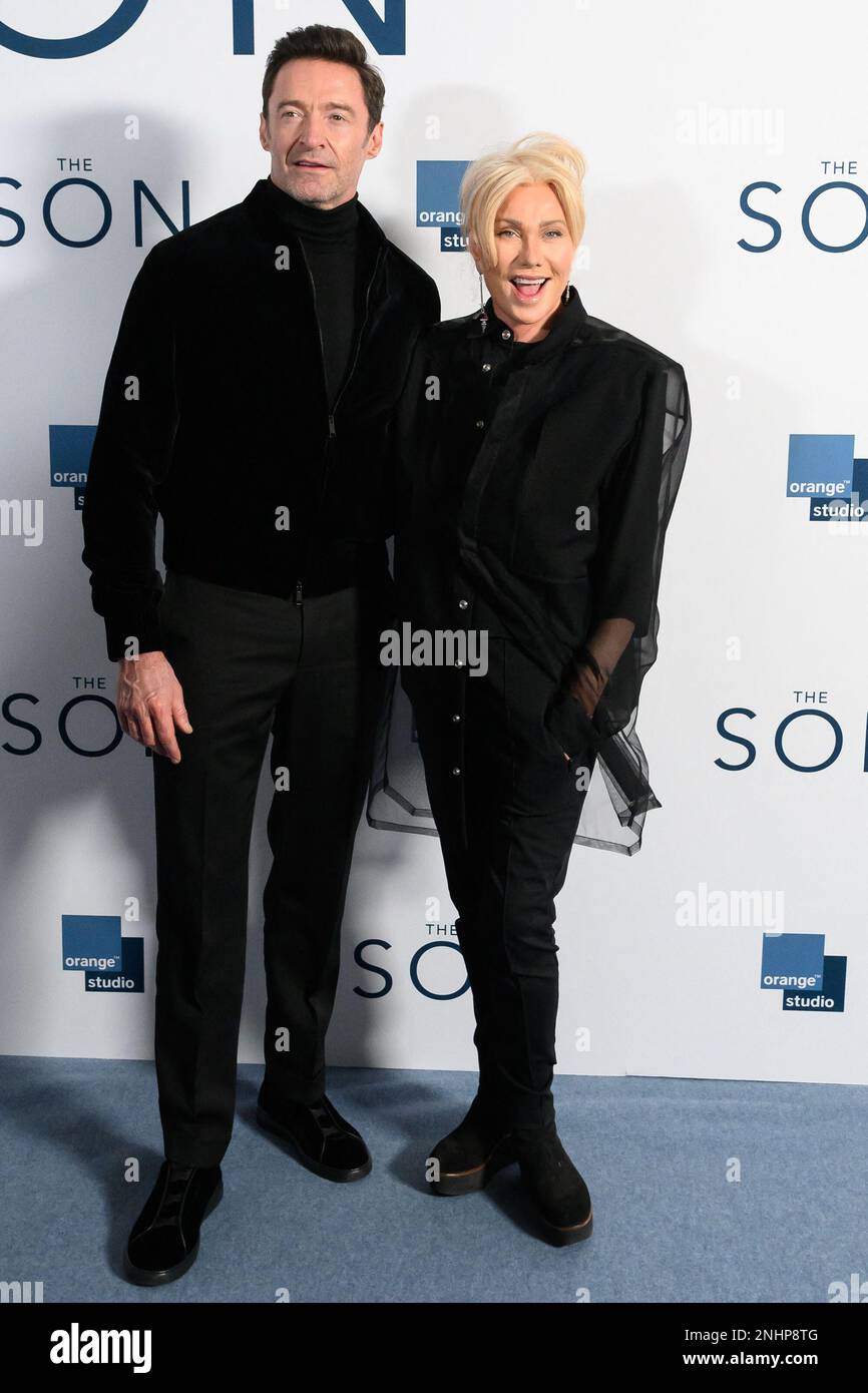 Paris, France. 21st Feb, 2023. Actor Hugh Jackman and dis wife Deborra ...