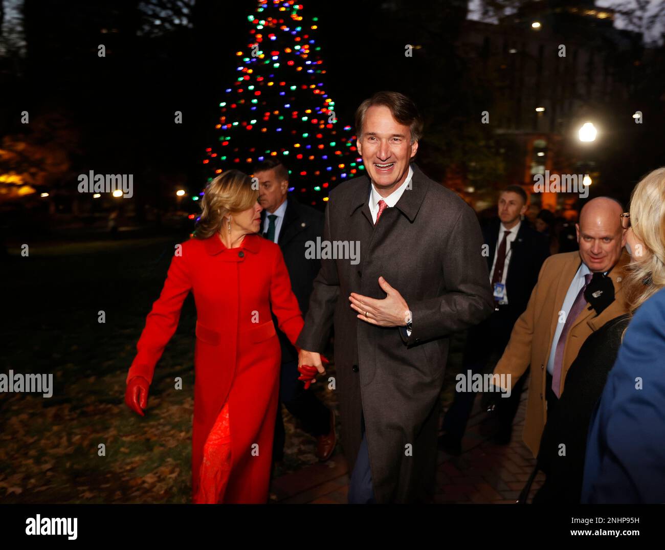 Virginia Gov. Glenn Youngkin and first lady Suzanne leave after ...