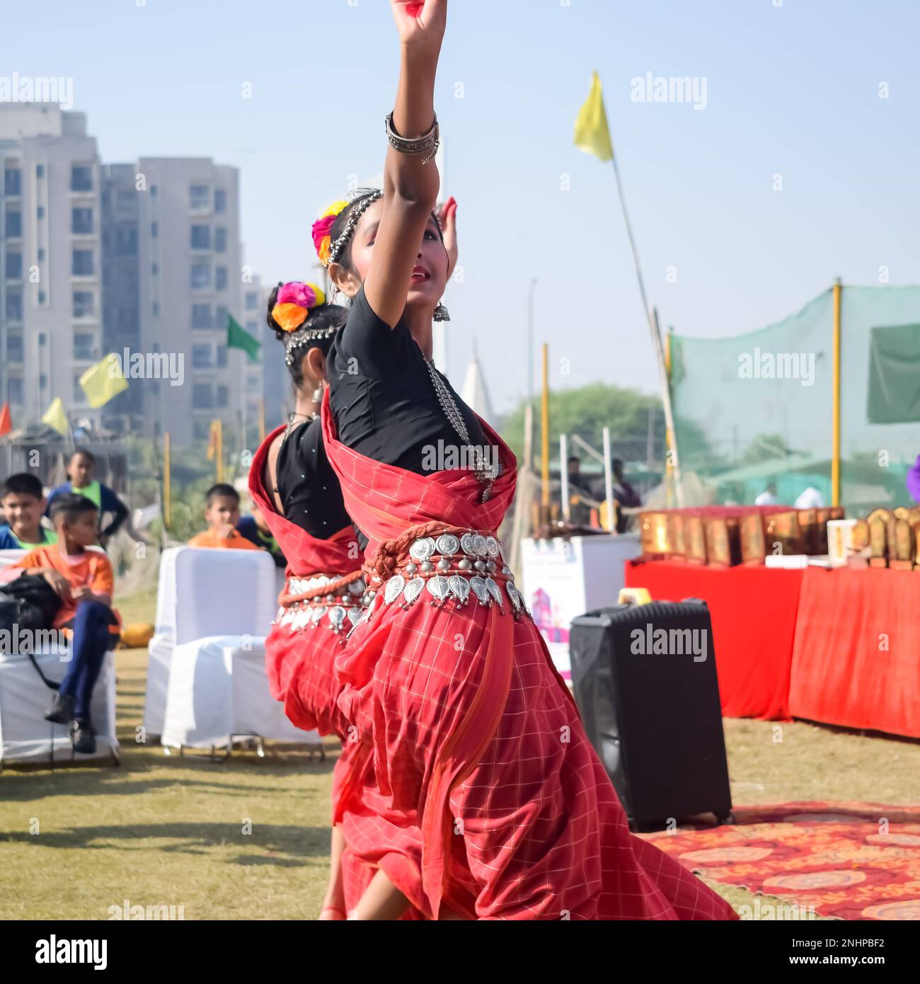 Delhi India December 11 2022 Bharathanatyam Indian Classical Odissi Dancers Performing At