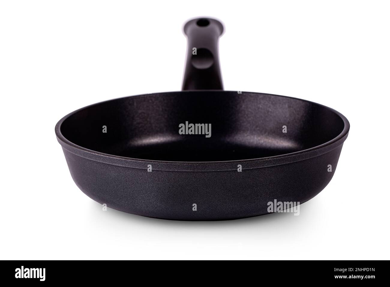 The black Flying pan isolated on white background Stock Photo - Alamy