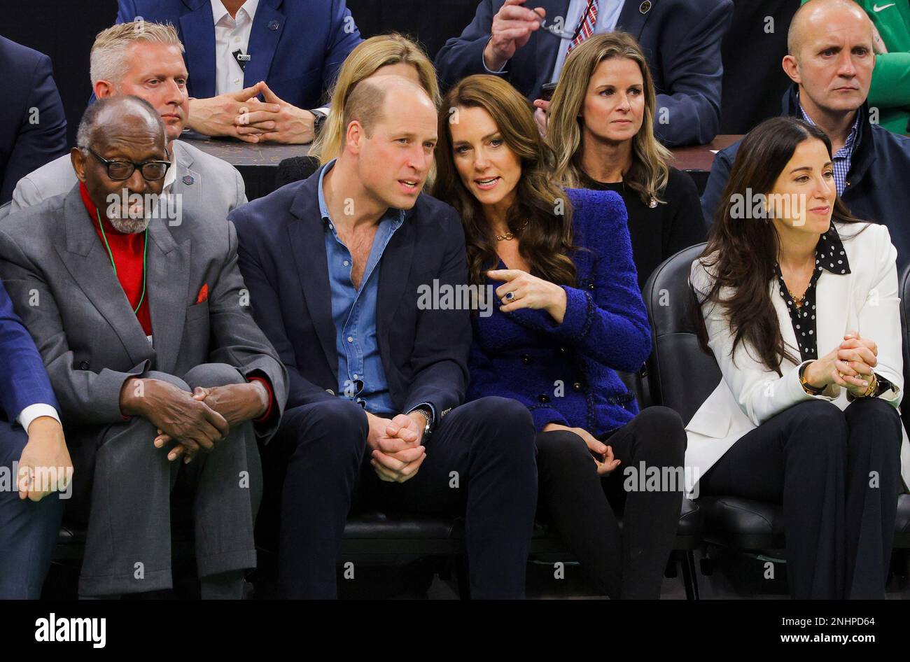 From left to right, former Celtics player and coach Tom "Satch" Sanders ...