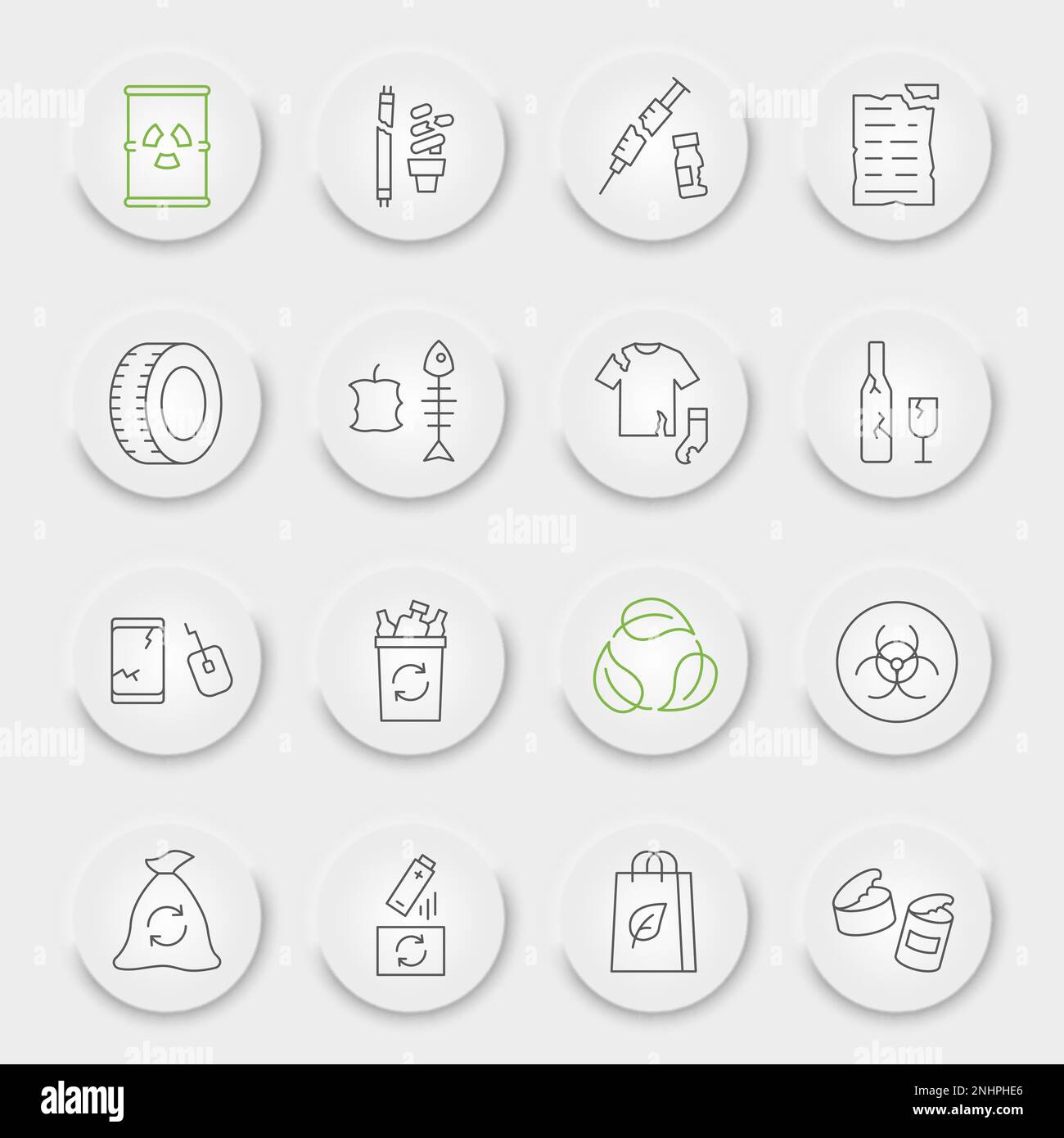 Zero waste line icon set, recycle collection, vector graphics ...