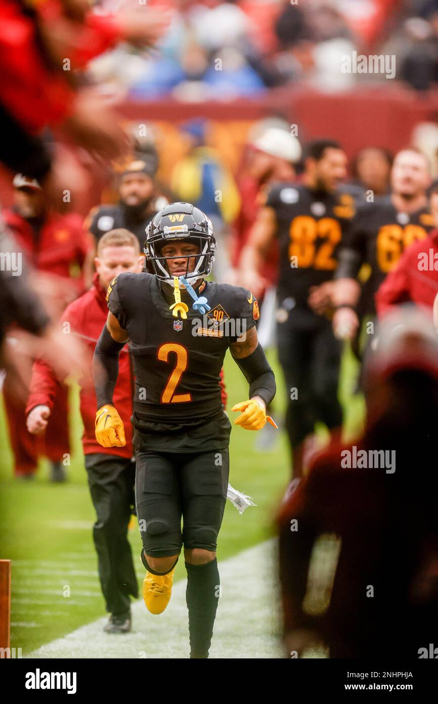 Washington Commanders wide receiver Dyami Brown (2) makes his way to ...