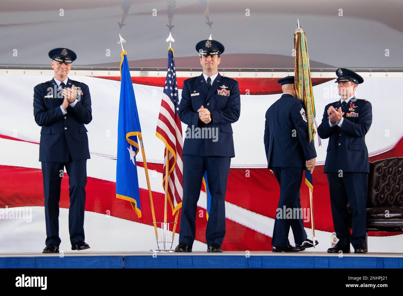 U.S Air Force Col. Taylor Ferrell is presented as the new 12th Flying ...