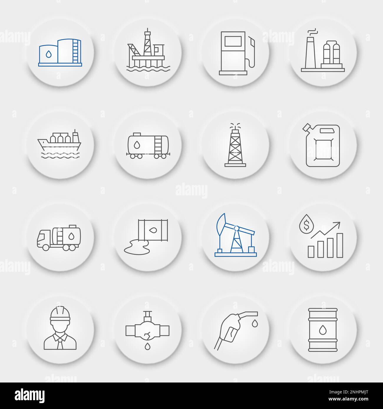 Oil industry line icon set, fuel production collection, vector graphics ...