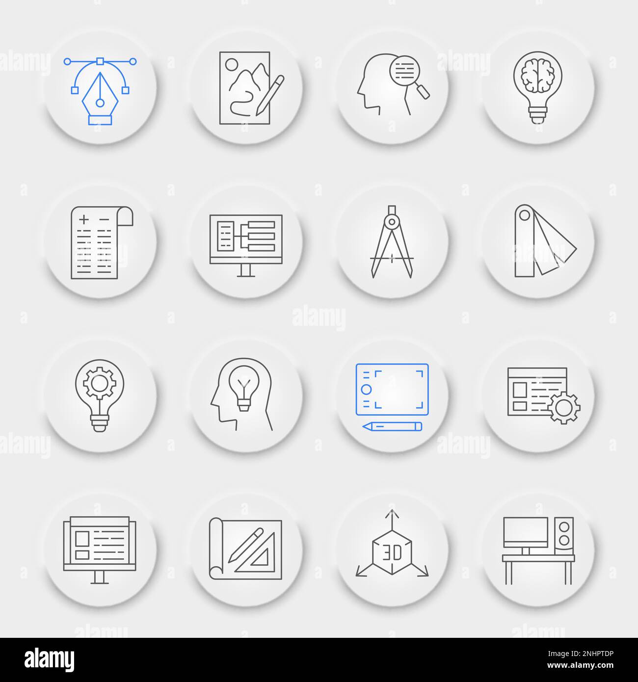 Design thinking line icon set, ideation collection, vector sketches ... Design thinking line icon set, ideation collection, vector sketches ...