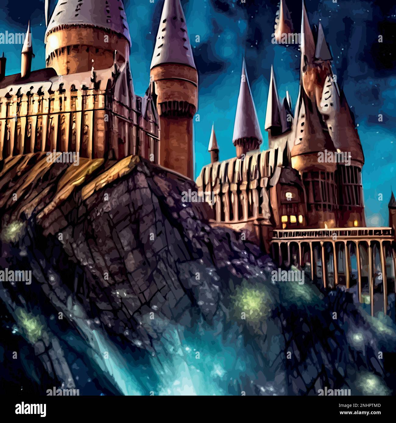 Interior castle tower night Stock Vector Images - Alamy