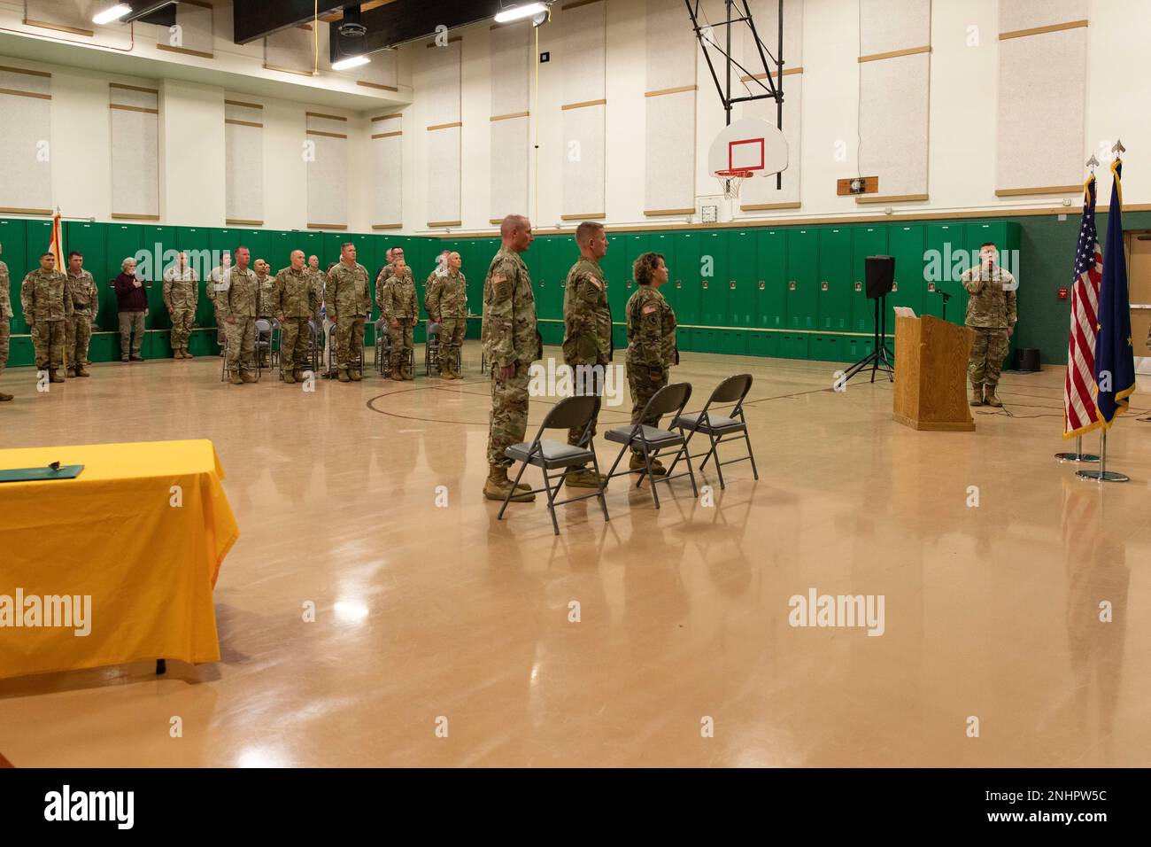 Alaska Army Guard Sgt. Seth LaCount sings the National Anthem and state ...