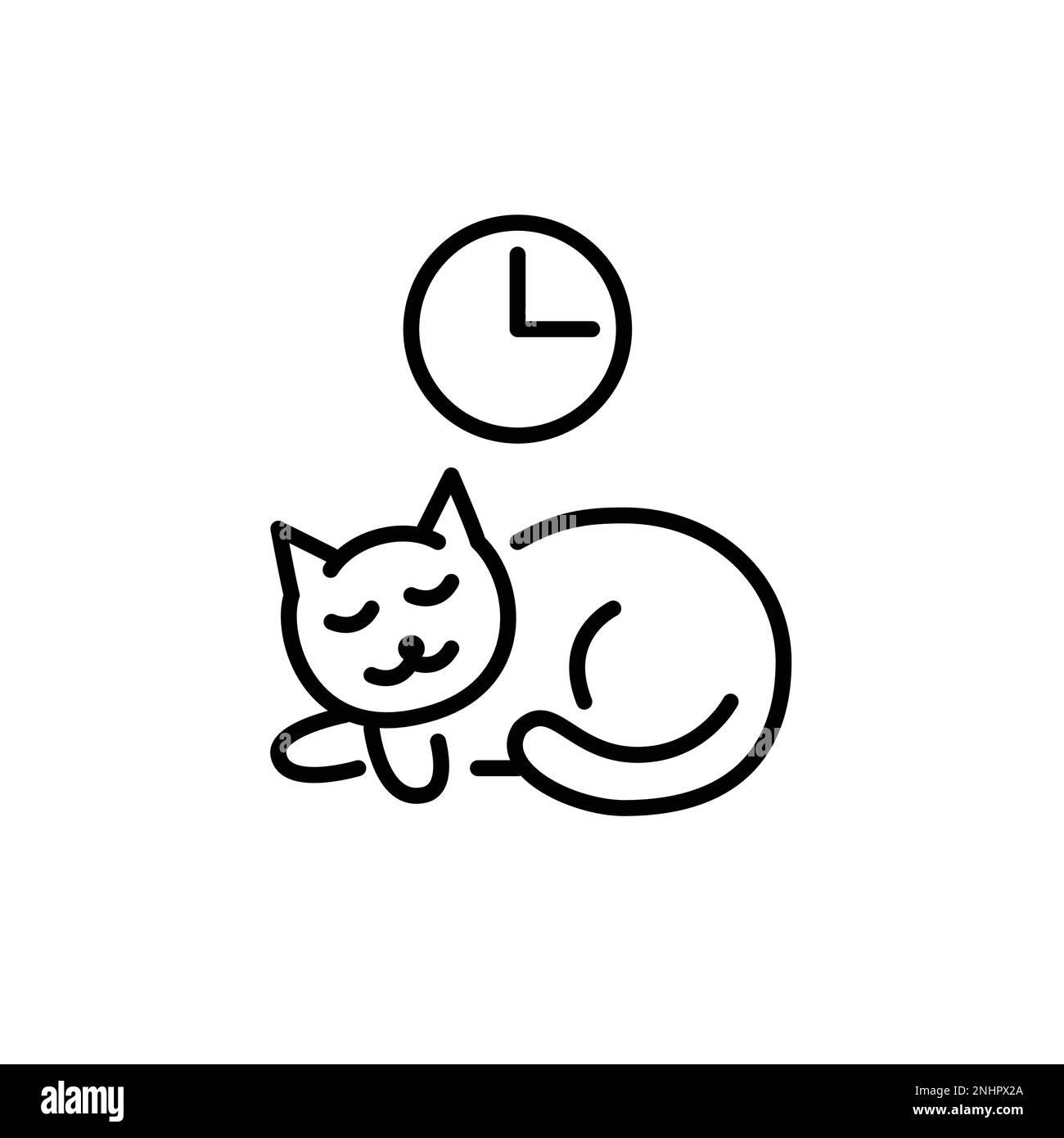 Sleeping cat. Take a nap. Pixel perfect, editable stroke icon Stock ...