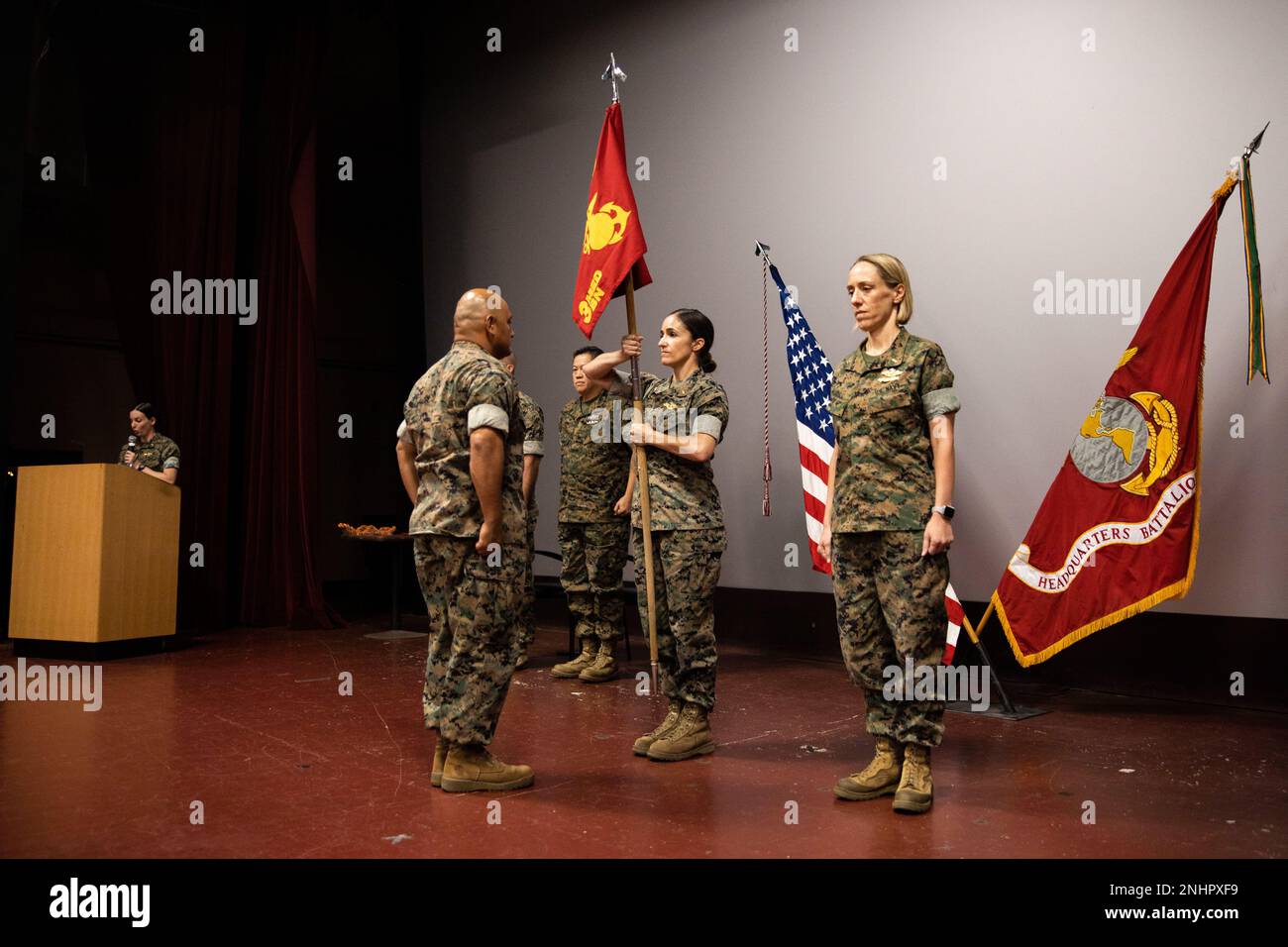 U.S. Navy Lt. Cmdr. Jennifer Simmons, outgoing company commander ...