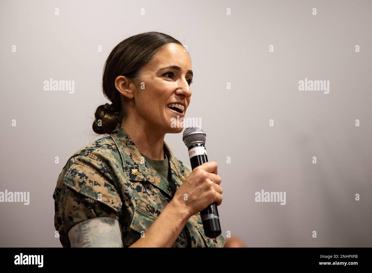 U.S. Navy Lt. Cmdr. Jennifer Simmons, outgoing company commander ...